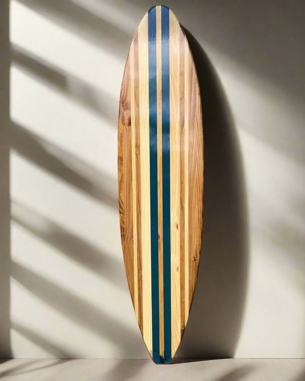 Blue Twist Surfboard Wall Art & Decor | Customizable | Wood Surfboard ...