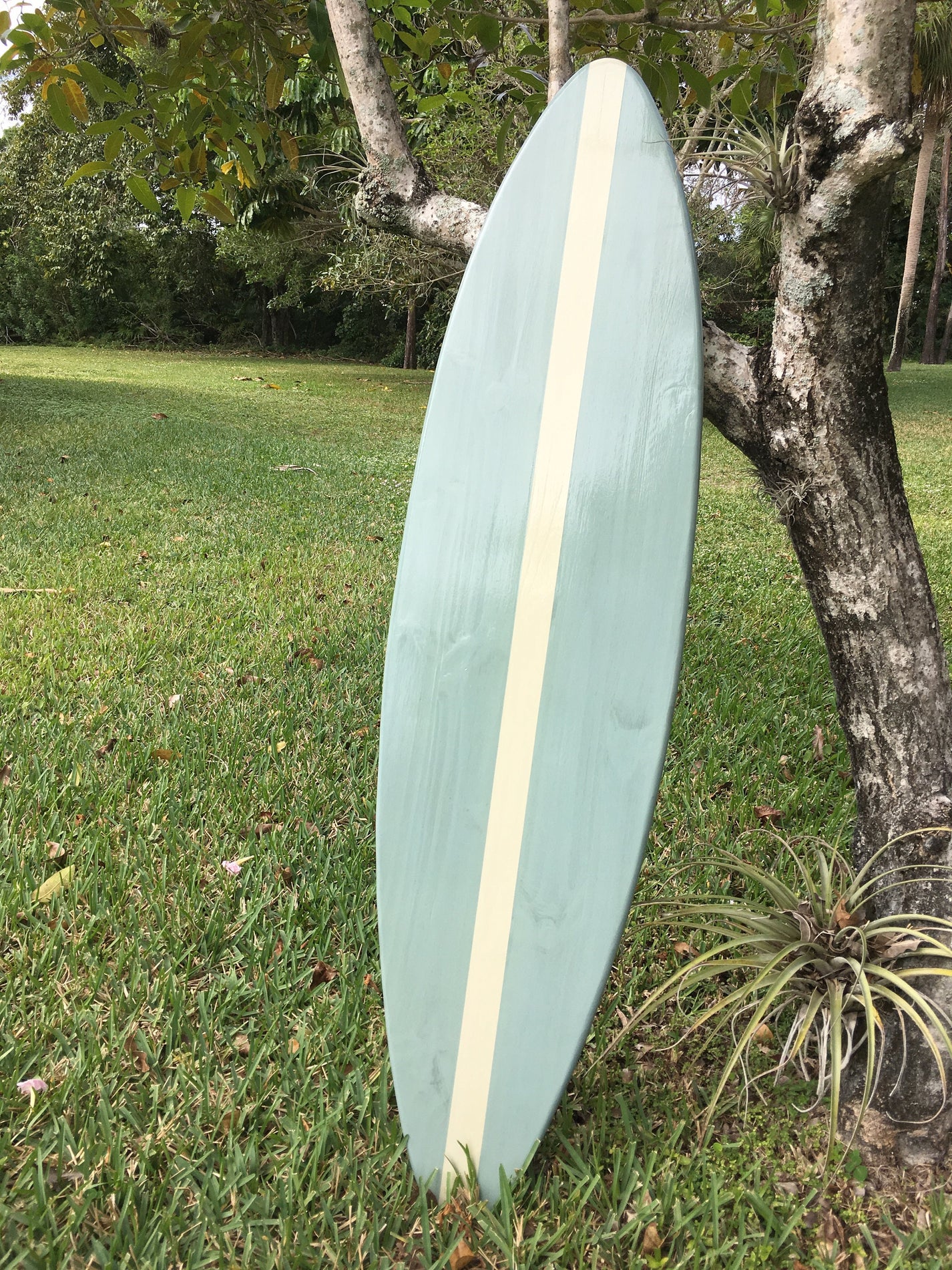 Creamy Silver Modern Surfboard Wall Art & Decor- Customizable Wood Sur ...
