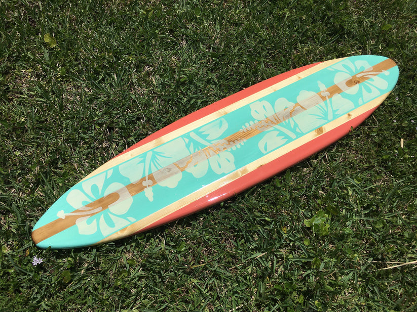 Sea Coral Classic Vintage Style Surfboard Wall Art & Decor | Customiza ...