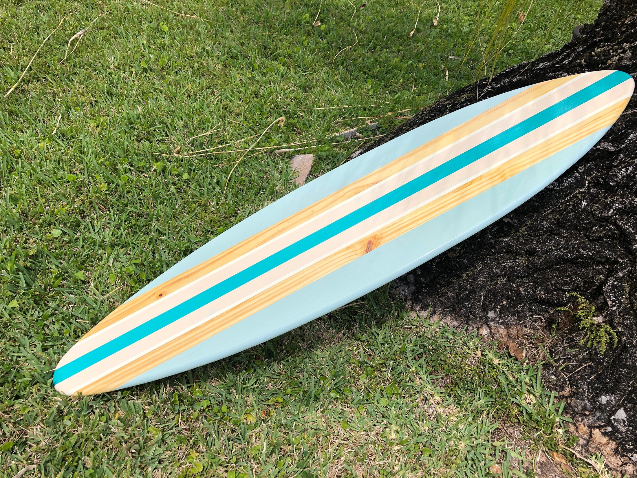 Coastal Coral Pastel Series Surfboard Wood Wall Art & Decor | Customiz ...